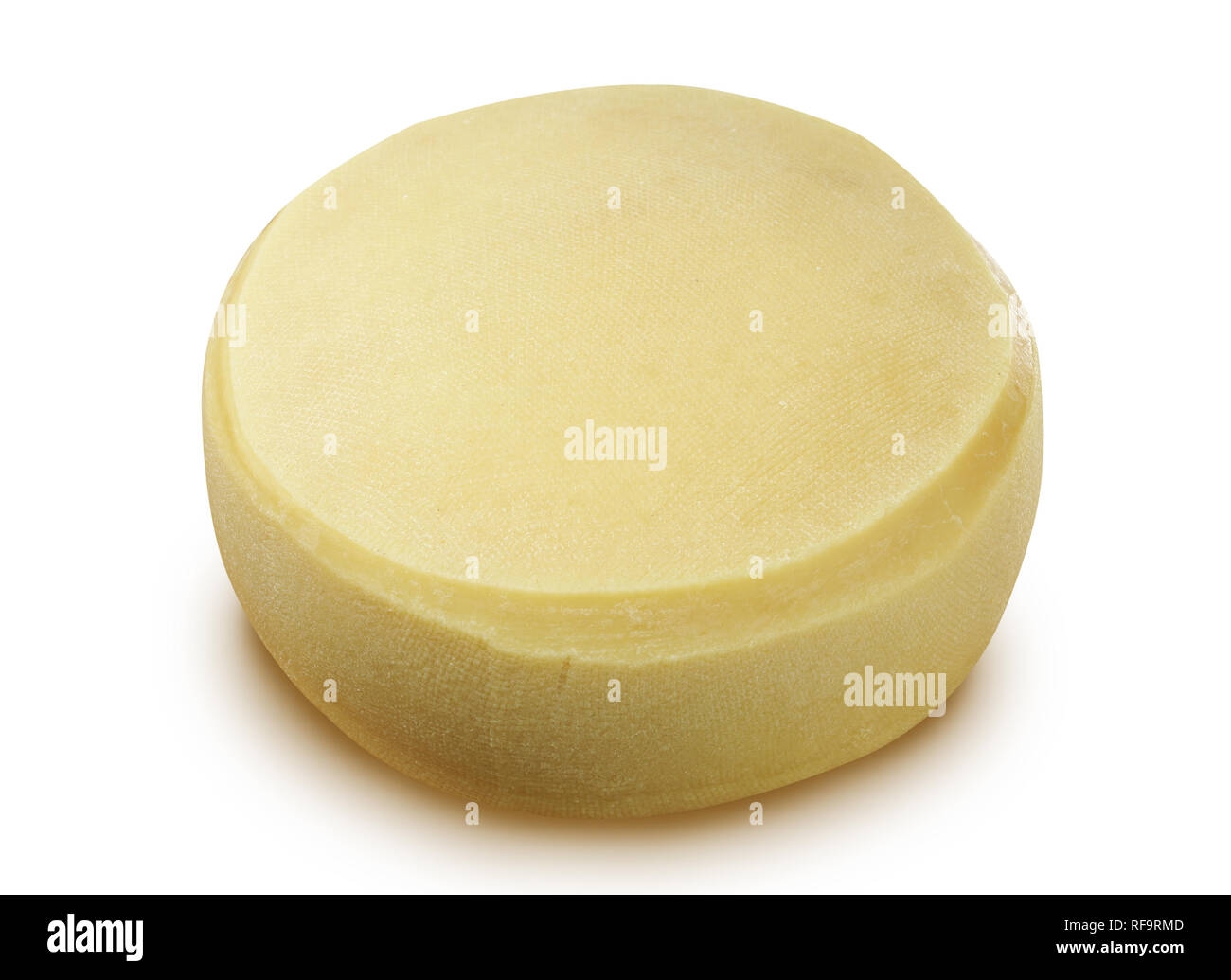 Wheel of traditional slovenian cheese called "Tolminc" isolated on ...