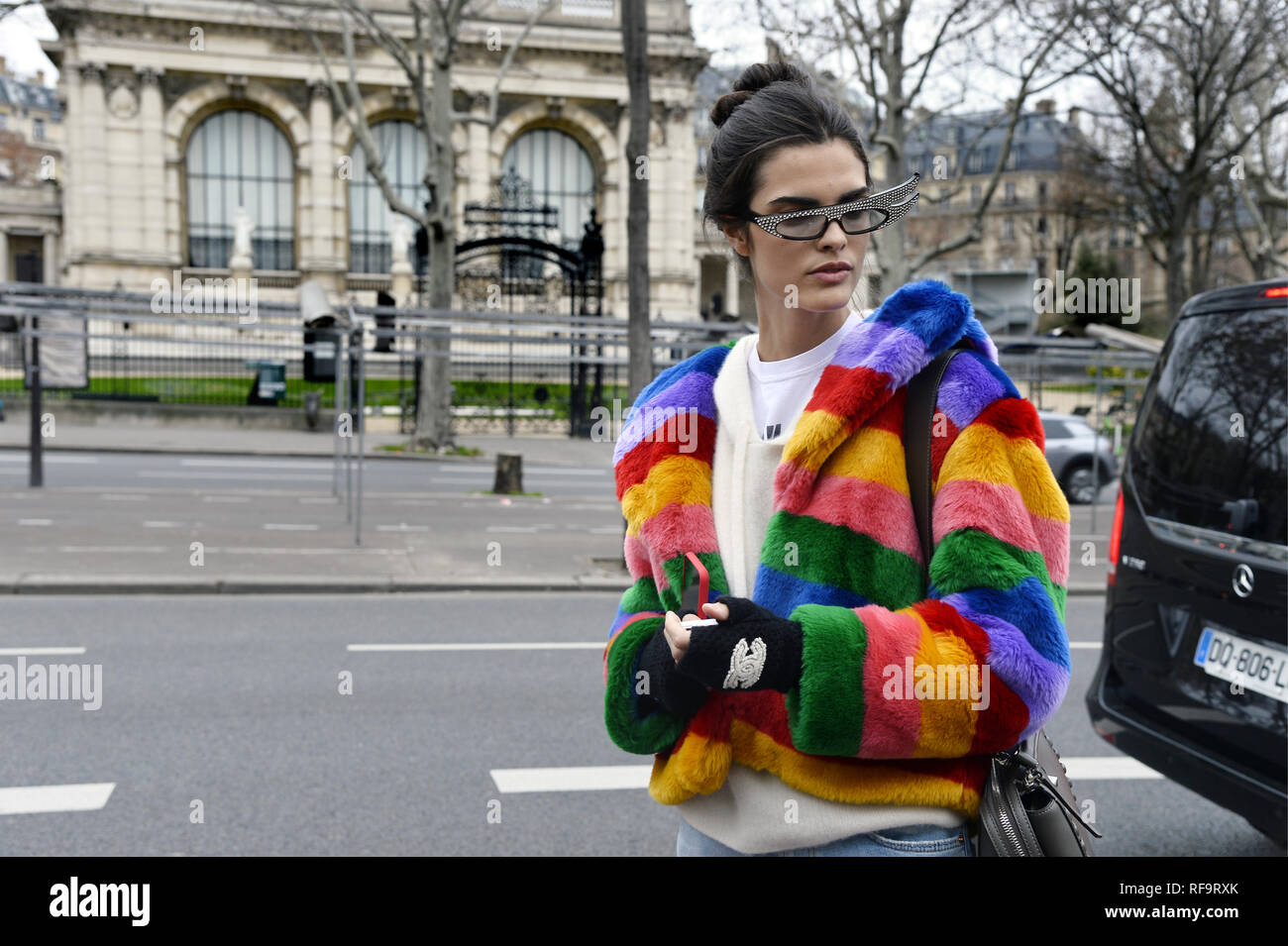 Carol Mendes - Streetstyle outside Heron Preston - Paris Fashion Week ...