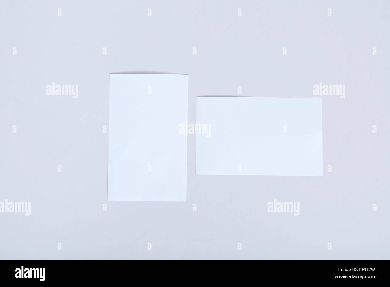 Portrait of two white card. Isolated on the white background Stock ...
