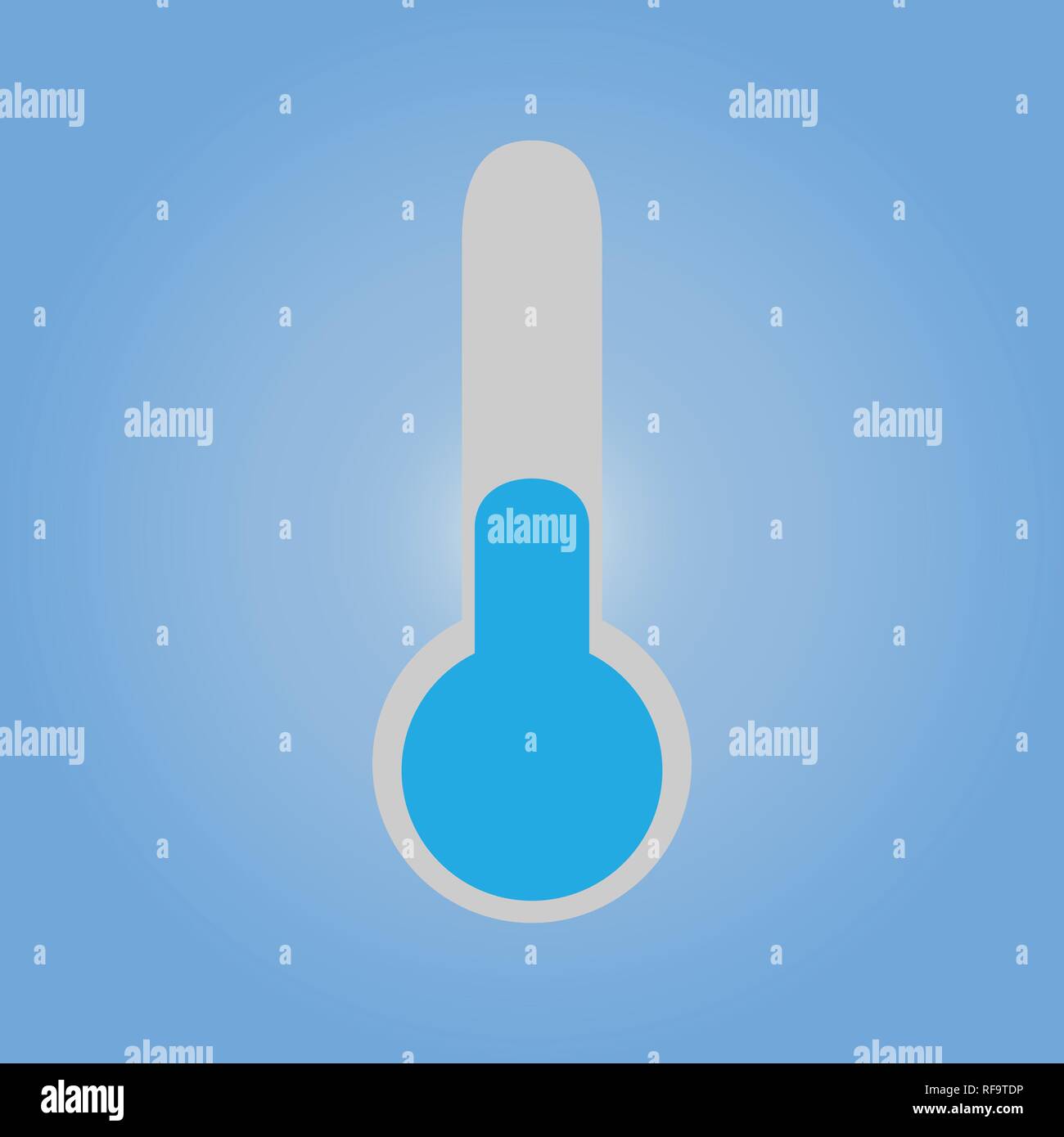Thermometer icon. Coldly. Flat style on a blue background. Vector ...