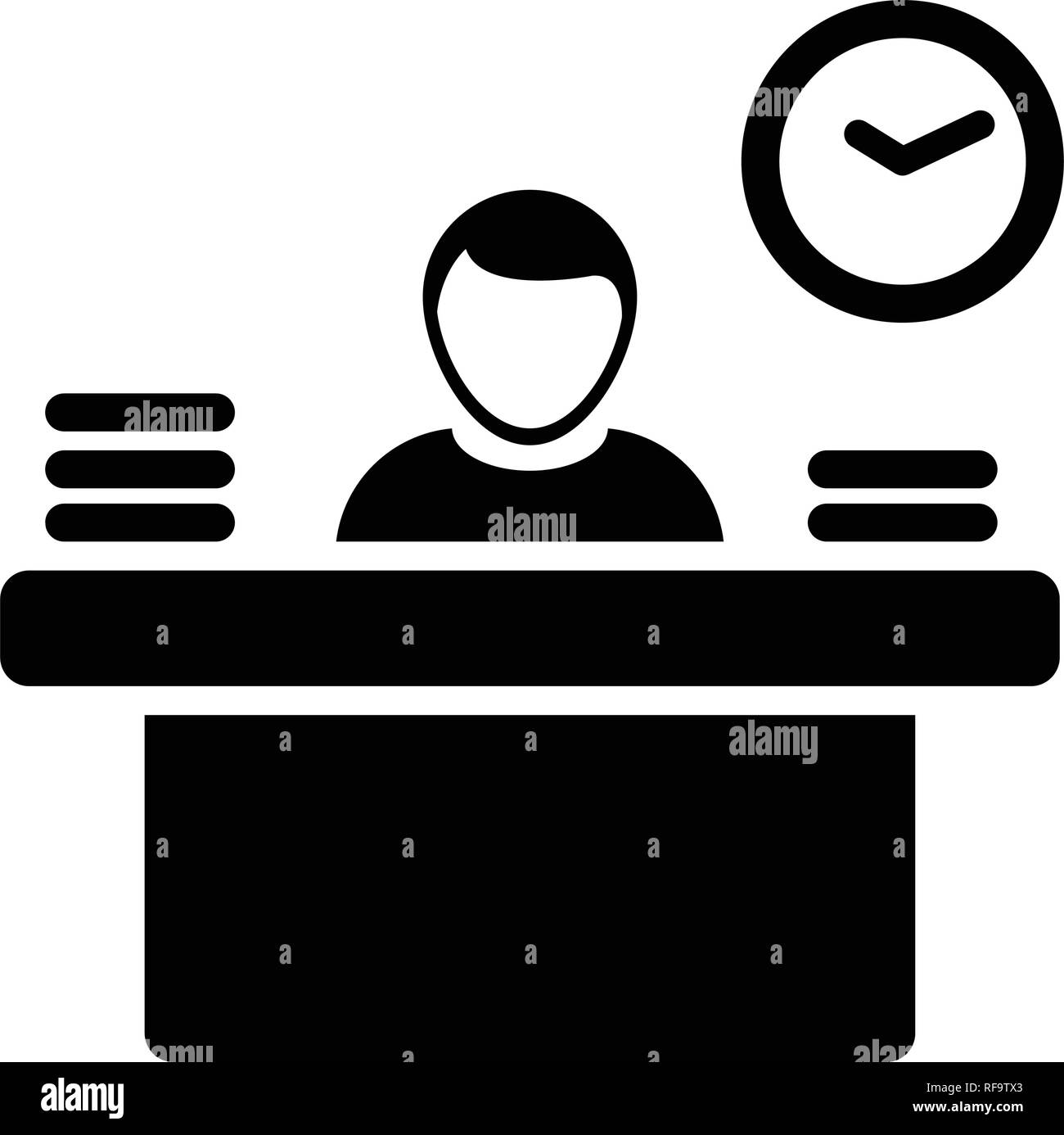 Consultant icon vector male person avatar symbol with table for office ...