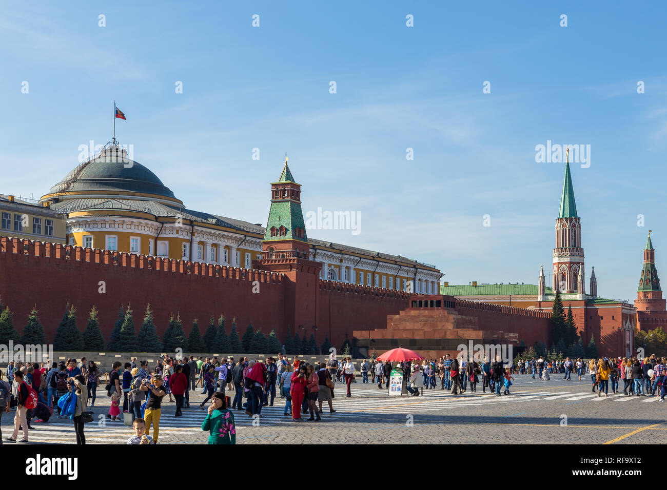 Moscow, Russia- 23 September 2014: View of the Moscow Kremlin, Senate ...