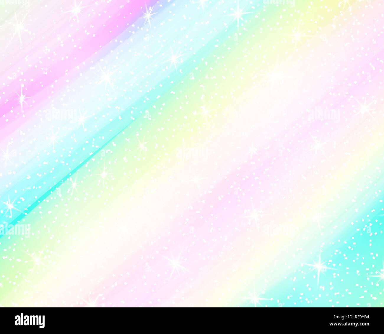 Unicorn rainbow background. Holographic sky in pastel color. Bright ...