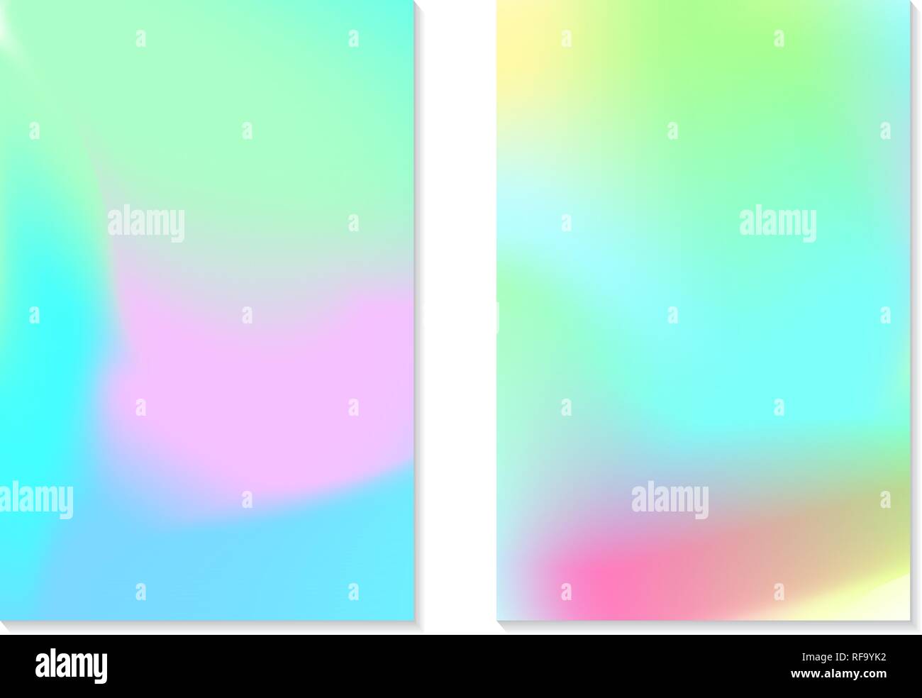 Gradient Hologram Backgrounds. Set of colorful holographic posters in ...