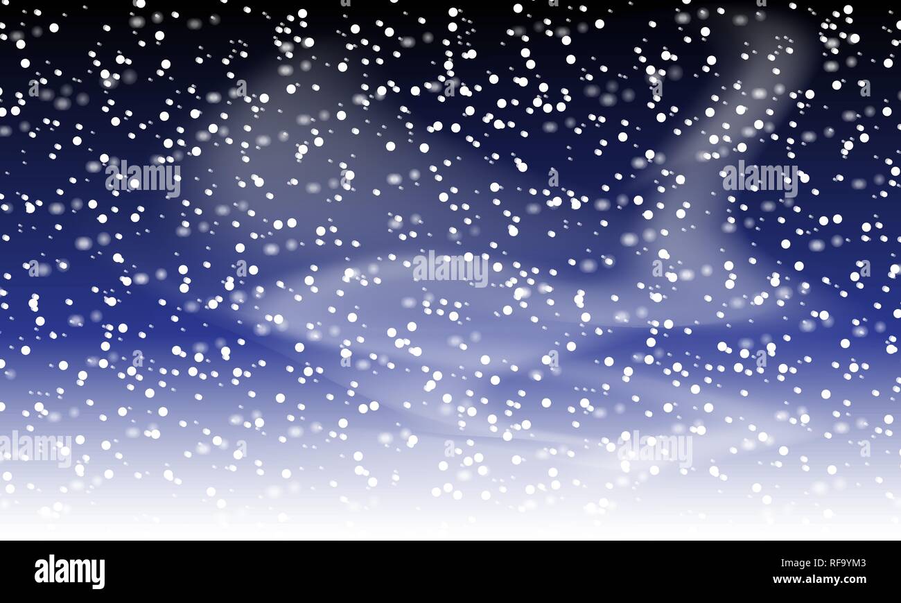 Falling snow background. Holiday landscape with snowfall. Vector ...