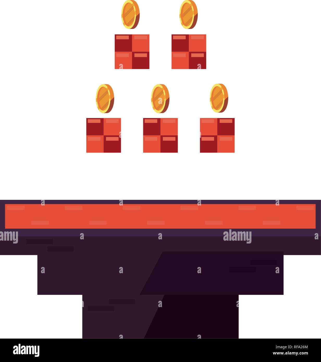 base bricks coins video game background vector illustration Stock ...