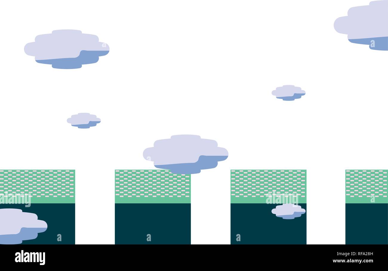 nature landscape base high clouds vector illustration Stock Vector ...