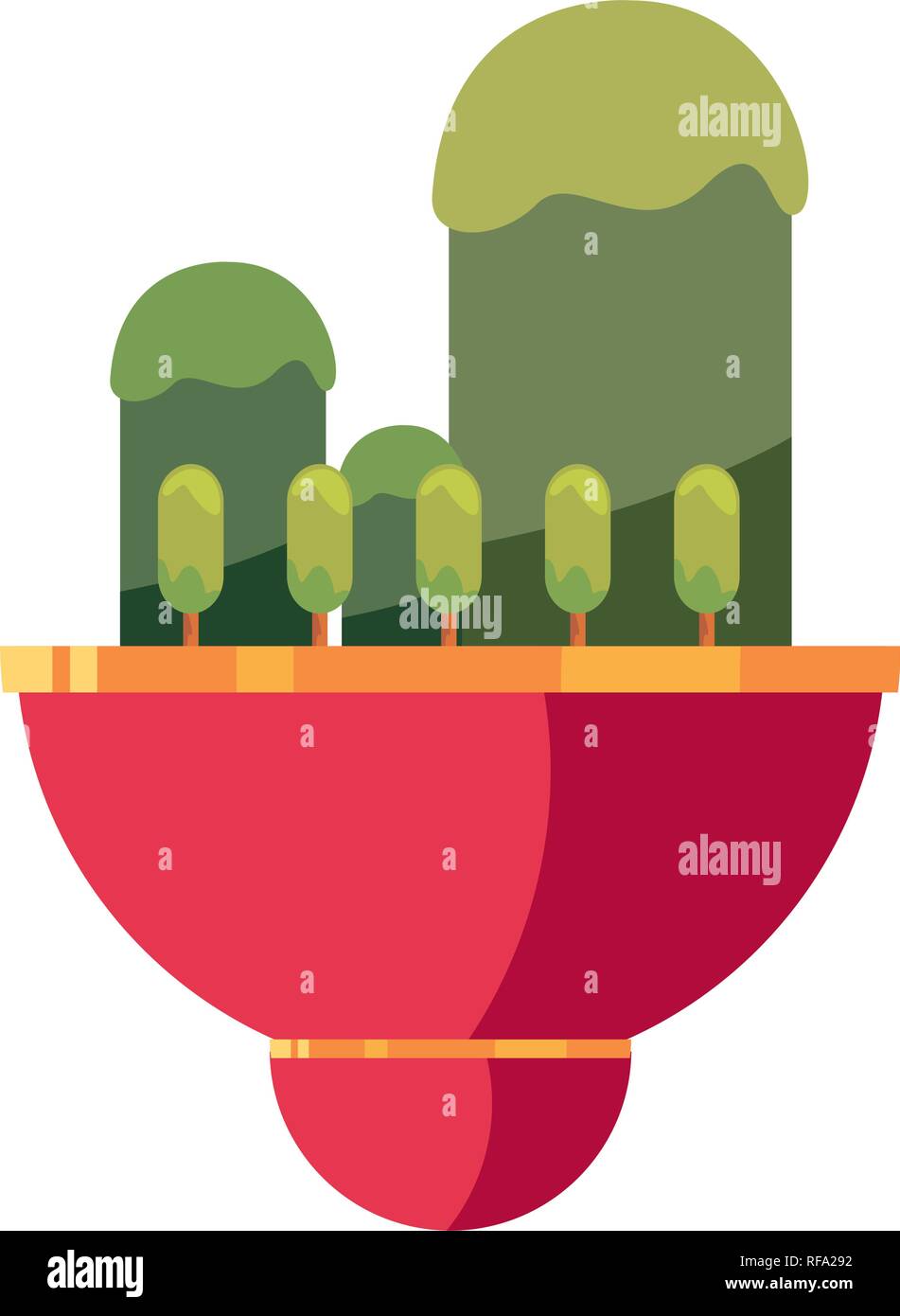 video game base mountains trees background vector illustration Stock ...