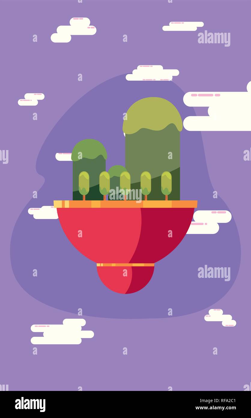 video game base clouds high level clouds vector illustration Stock ...
