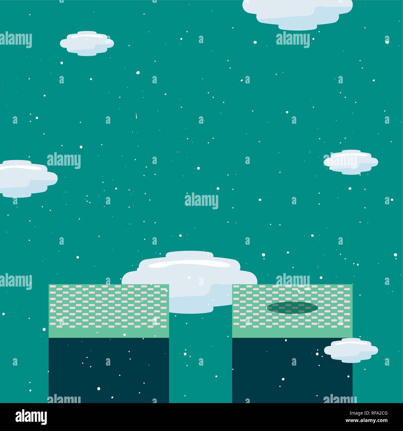 nature landscape base stars clouds vector illustration Stock Vector ...