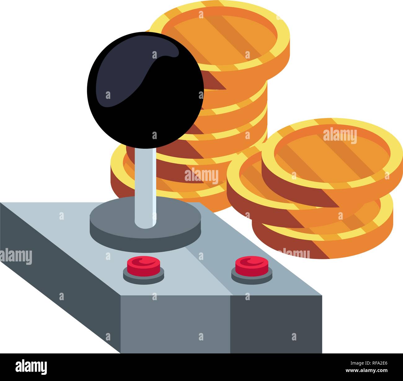 joystick video game coins background vector illustration Stock Vector ...