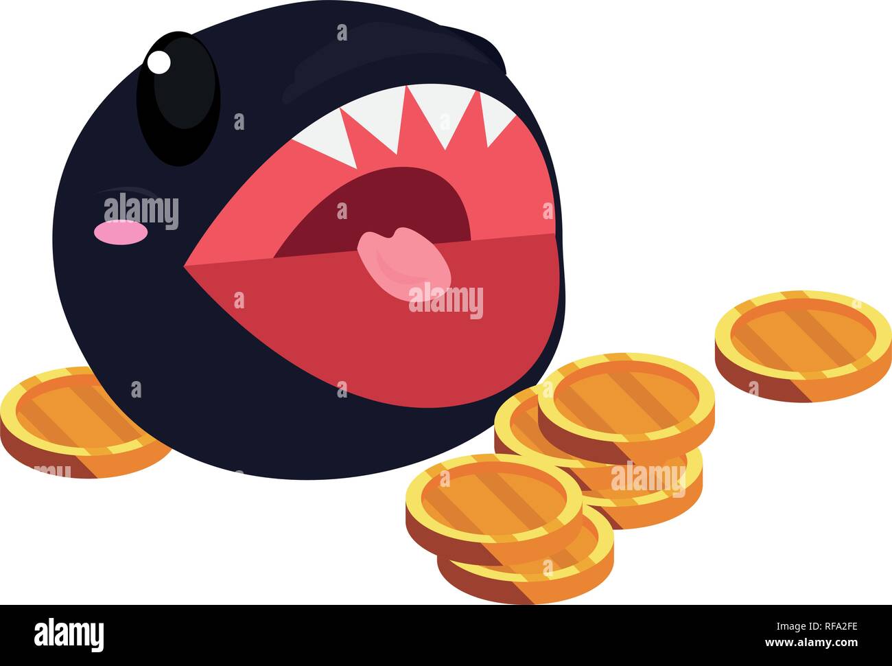 coins monster video game background vector illustration Stock Vector ...