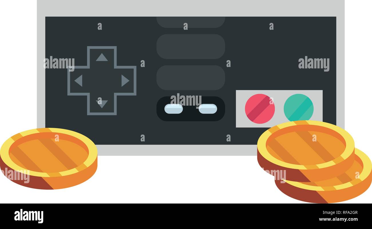 control coins play video game background vector illustration Stock ...
