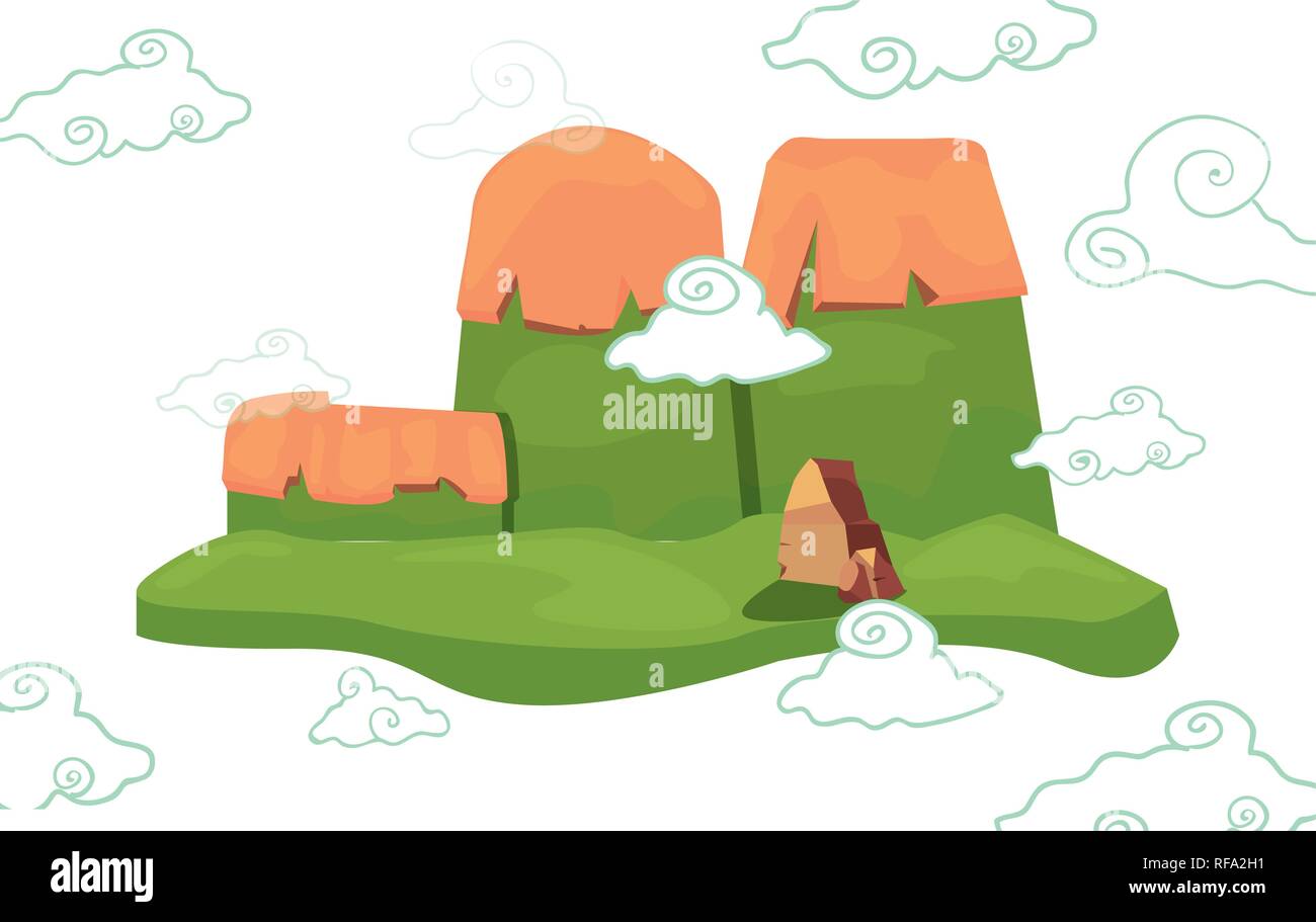 nature landscape high levels mountains vector illustration Stock Vector ...