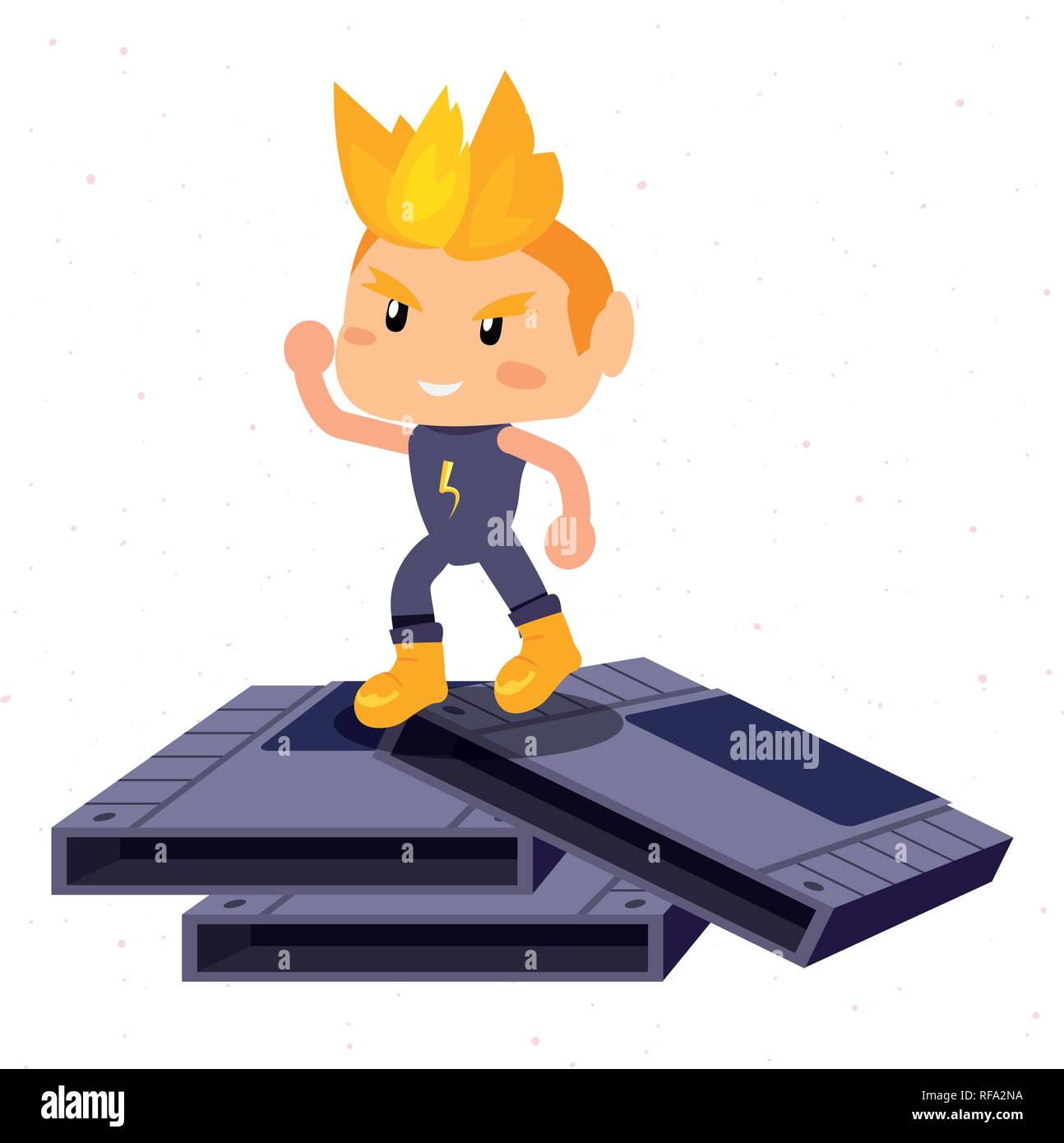 video game bad boy with cards background vector illustration Stock ...