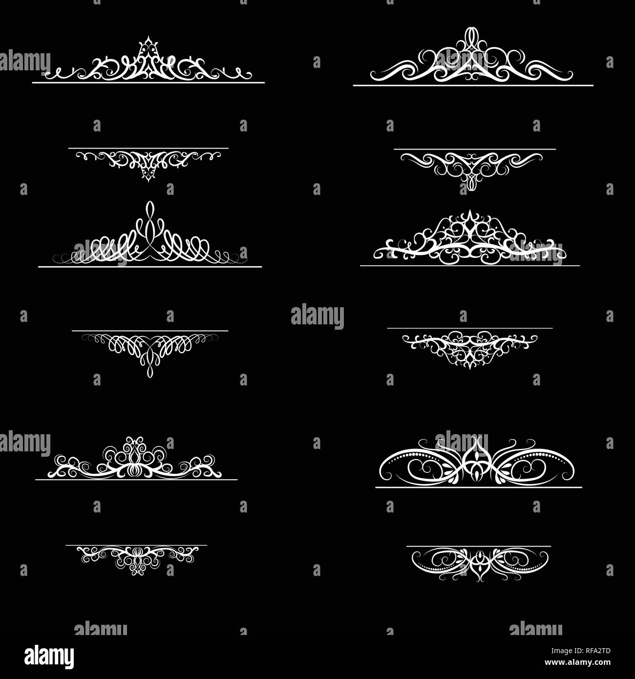 Vintage vector swirl frame set Stock Vector Image & Art - Alamy