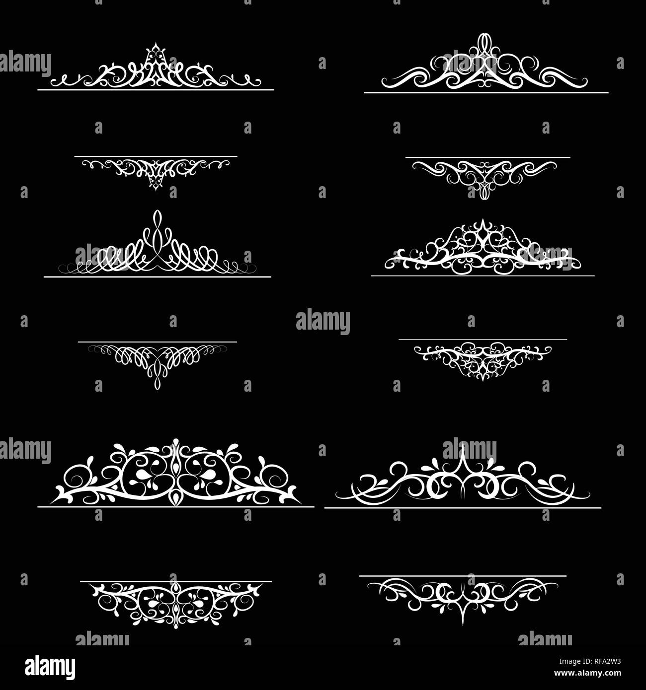 Vintage vector swirl frame set Stock Vector Image & Art - Alamy