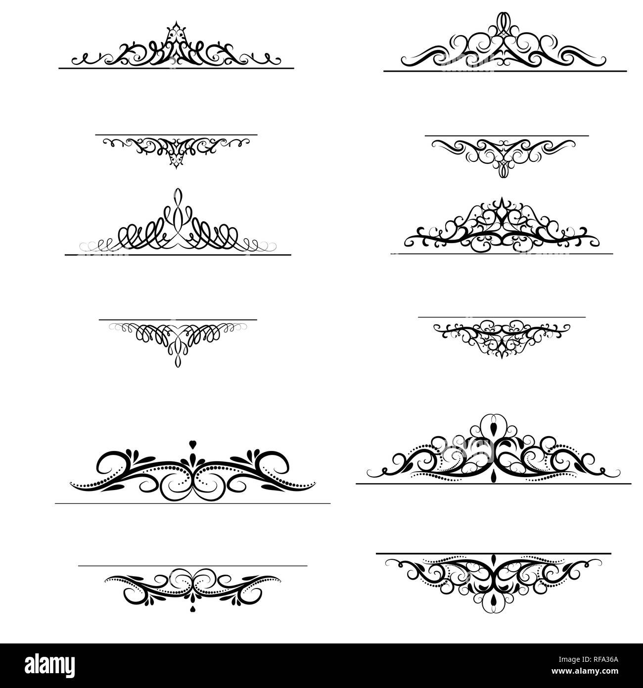 Vintage vector swirl frame set Stock Vector Image & Art - Alamy