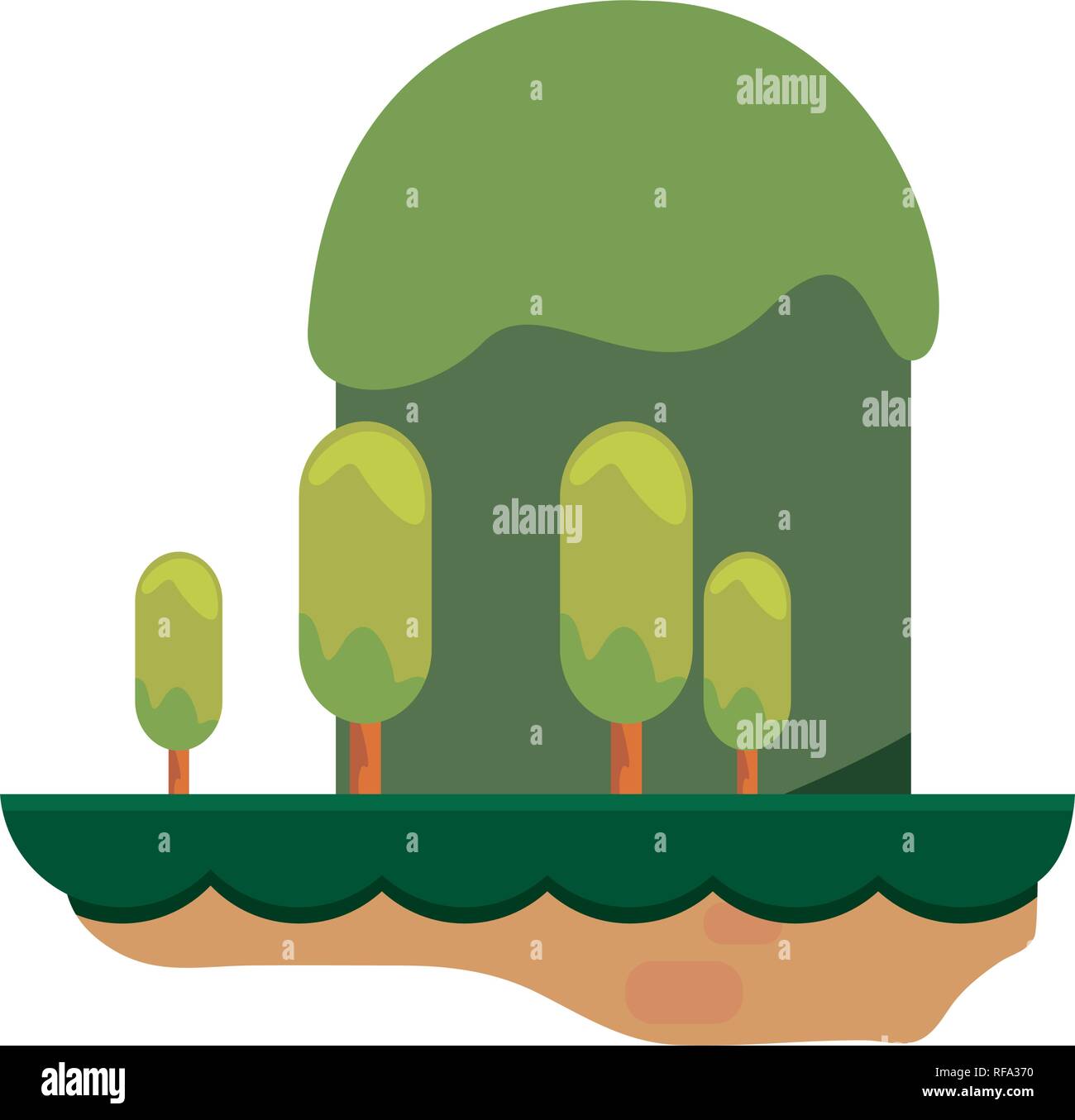 nature landscape mountain trees base vector illustration Stock Vector ...