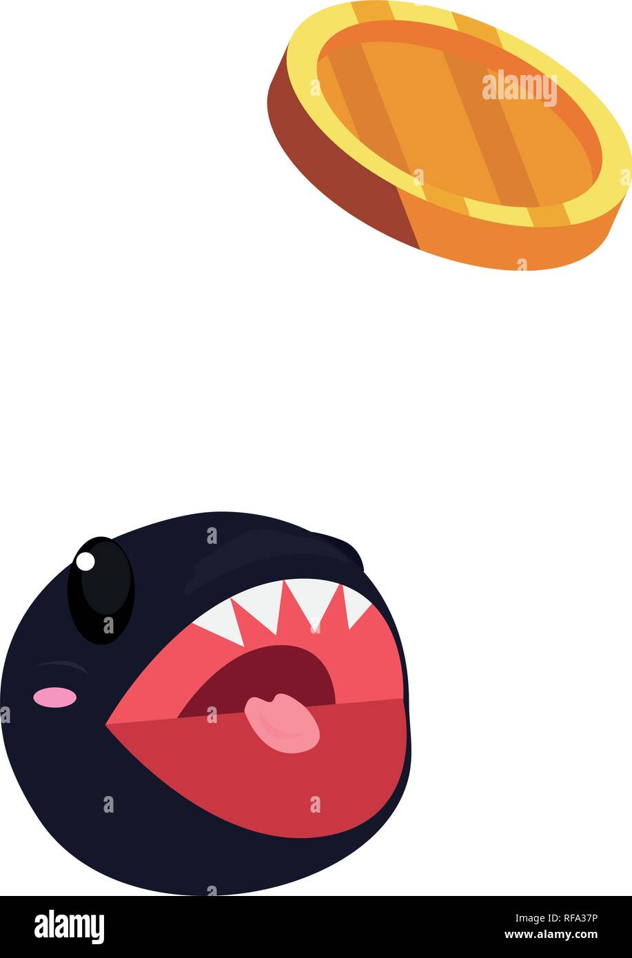 monster eat coin video game background vector illustration Stock Vector ...