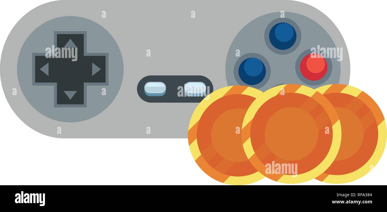 video game coins control background vector illustration Stock Vector ...