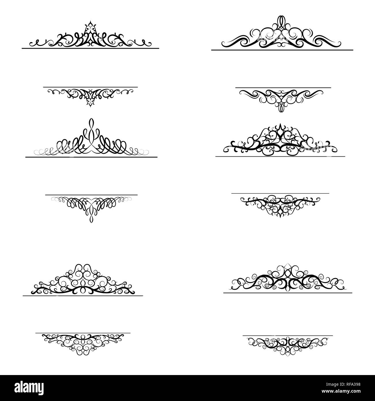 Vintage vector swirl frame set Stock Vector Image & Art - Alamy