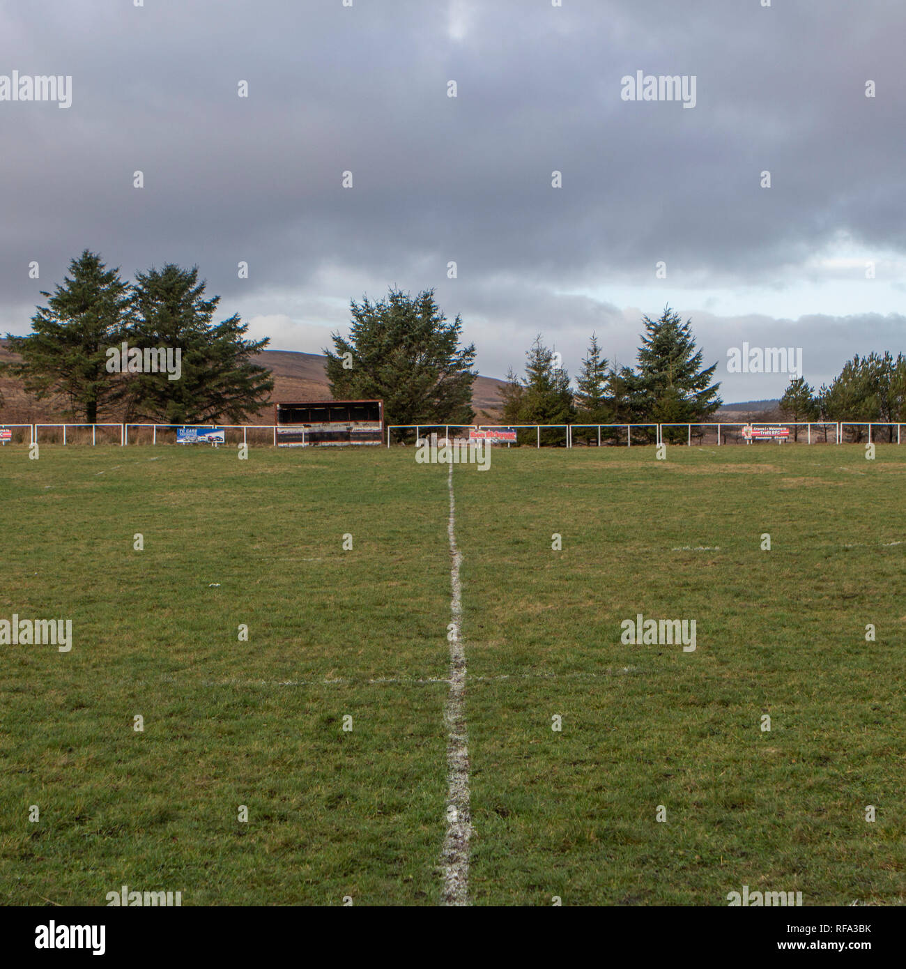 Study on the rugby pitch at Trefil, Wales Stock Photo - Alamy