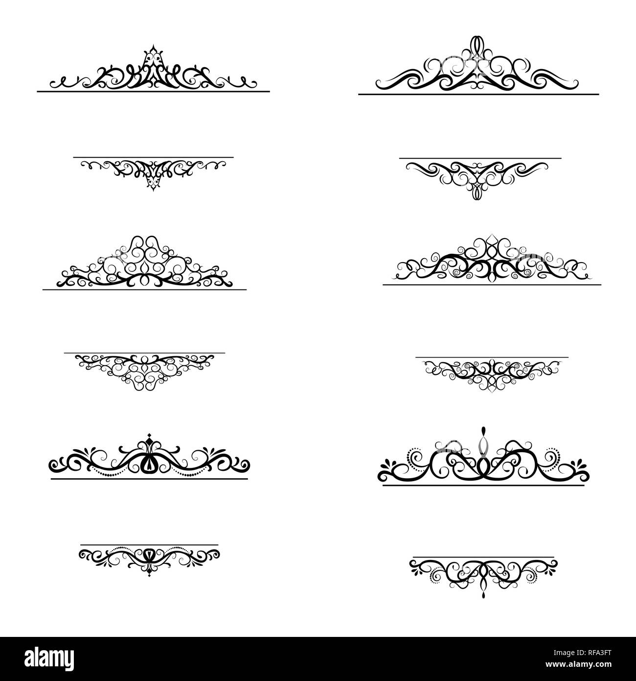 Vintage vector swirl frame set Stock Vector Image & Art - Alamy