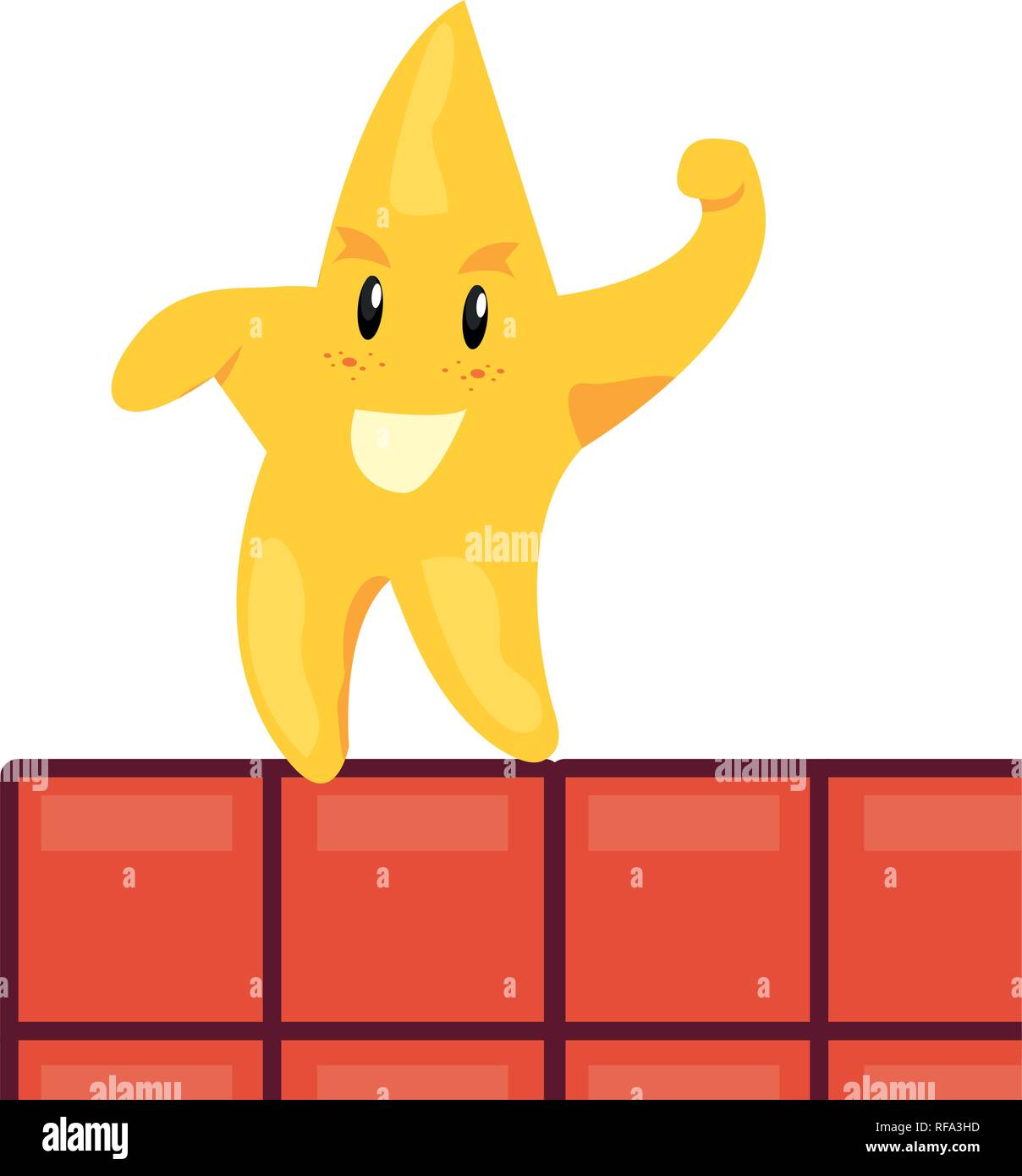video game cute stars brick level vector illustration Stock Vector ...