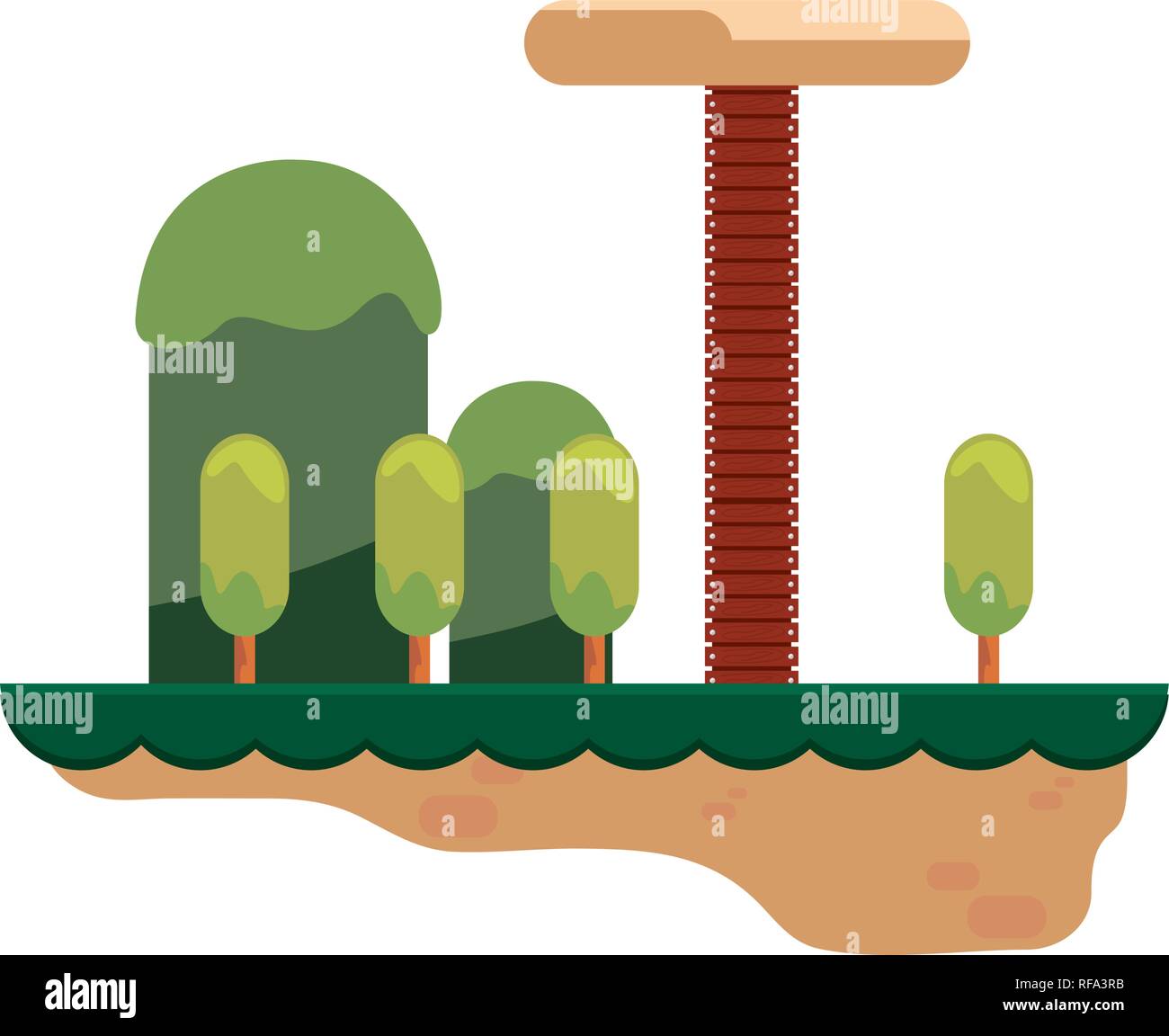 video game trees mountain base level vector illustration Stock Vector ...