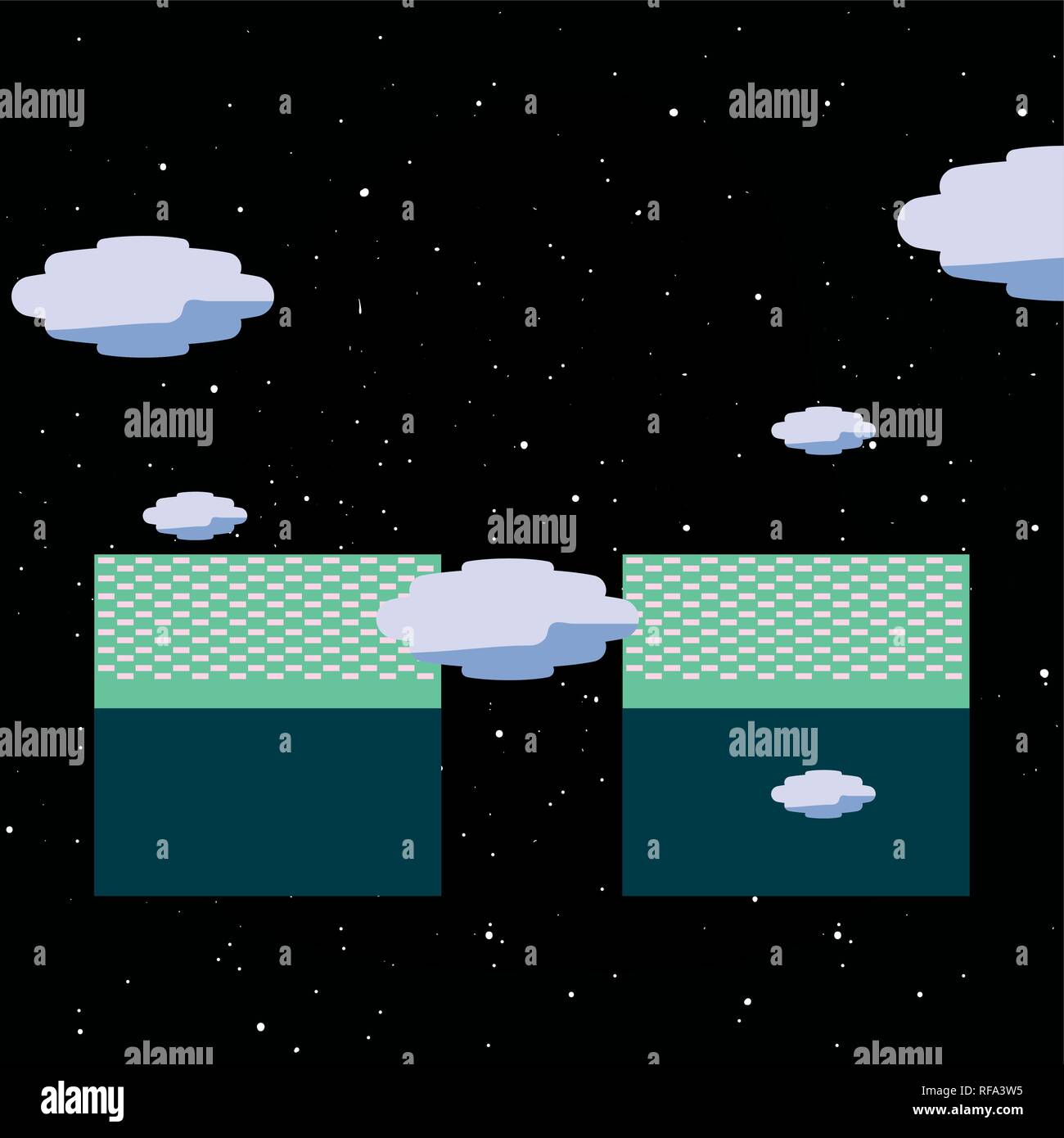 video game space stars clouds high level vector illustration Stock ...