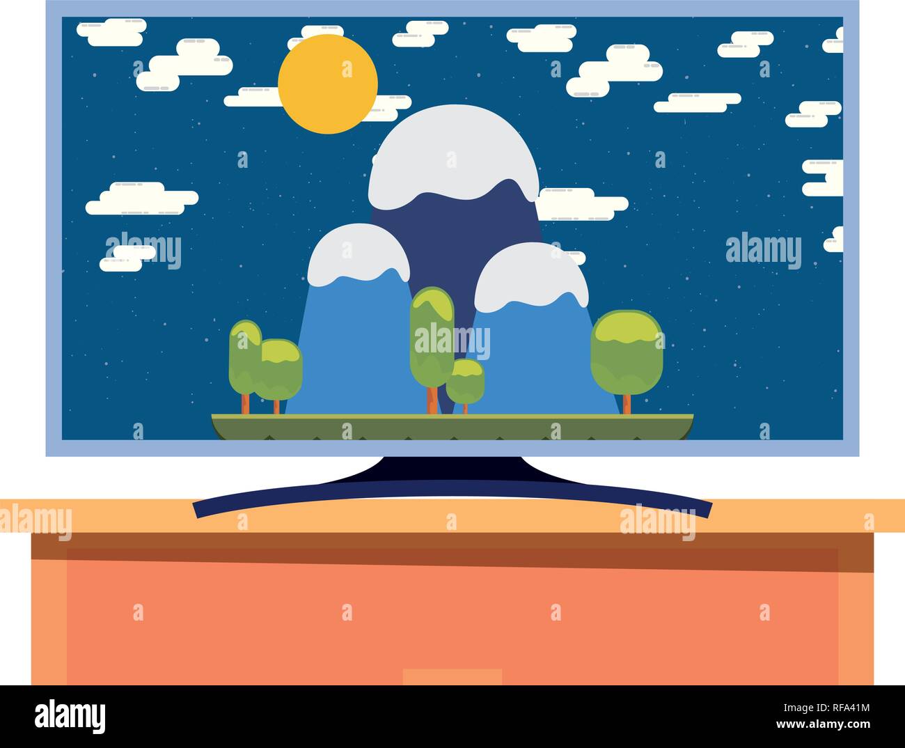 television screen level video game vector illustration Stock Vector ...