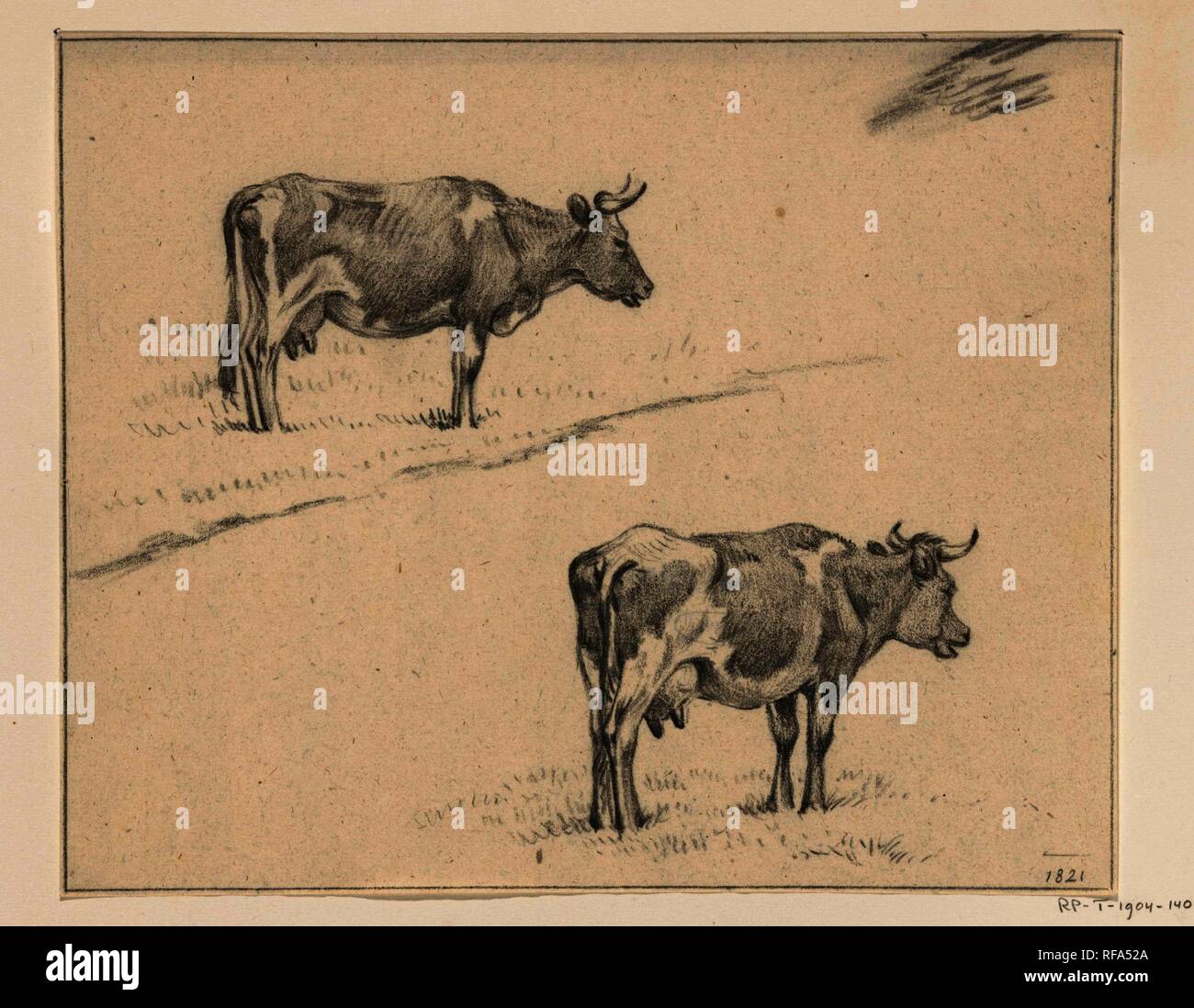 Two sketches of a standing cow, to the right. Draughtsman: Jean Bernard ...