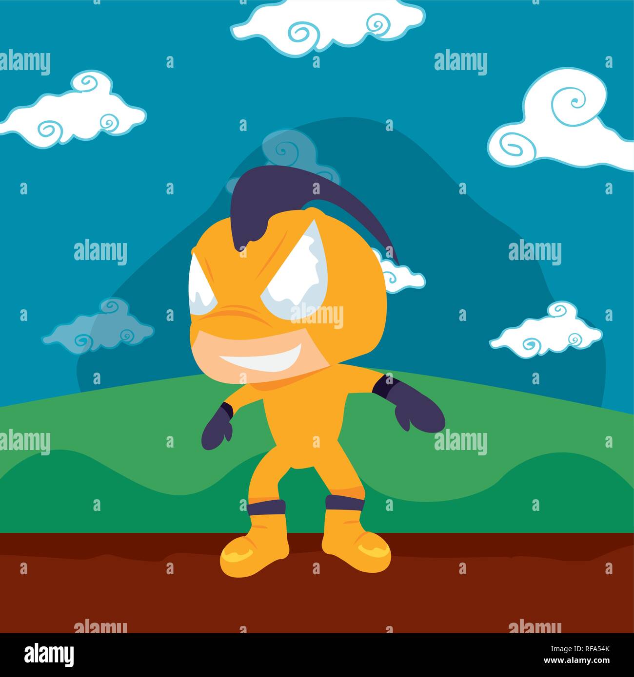 video game outdoor villain smiling vector illustration Stock Vector ...