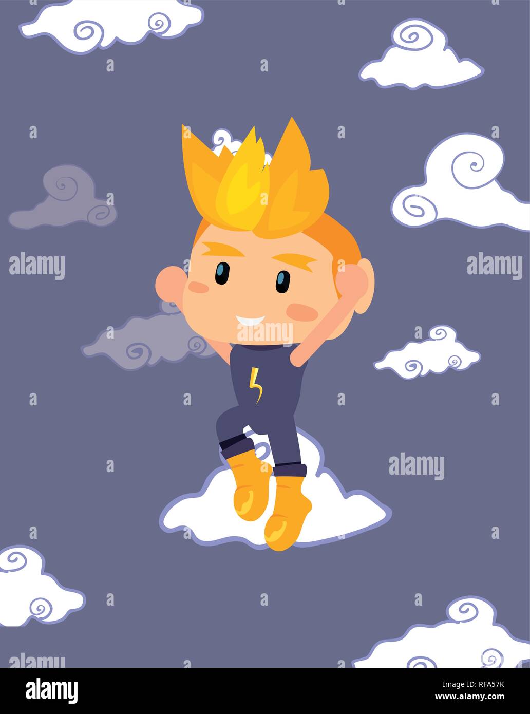 video game sky bad boy hands up vector illustration Stock Vector Image ...