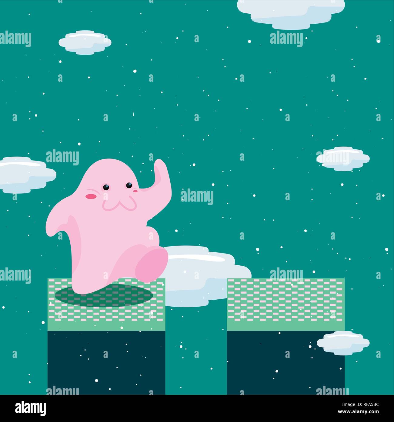 video game cute doll pass level vector illustration Stock Vector Image ...