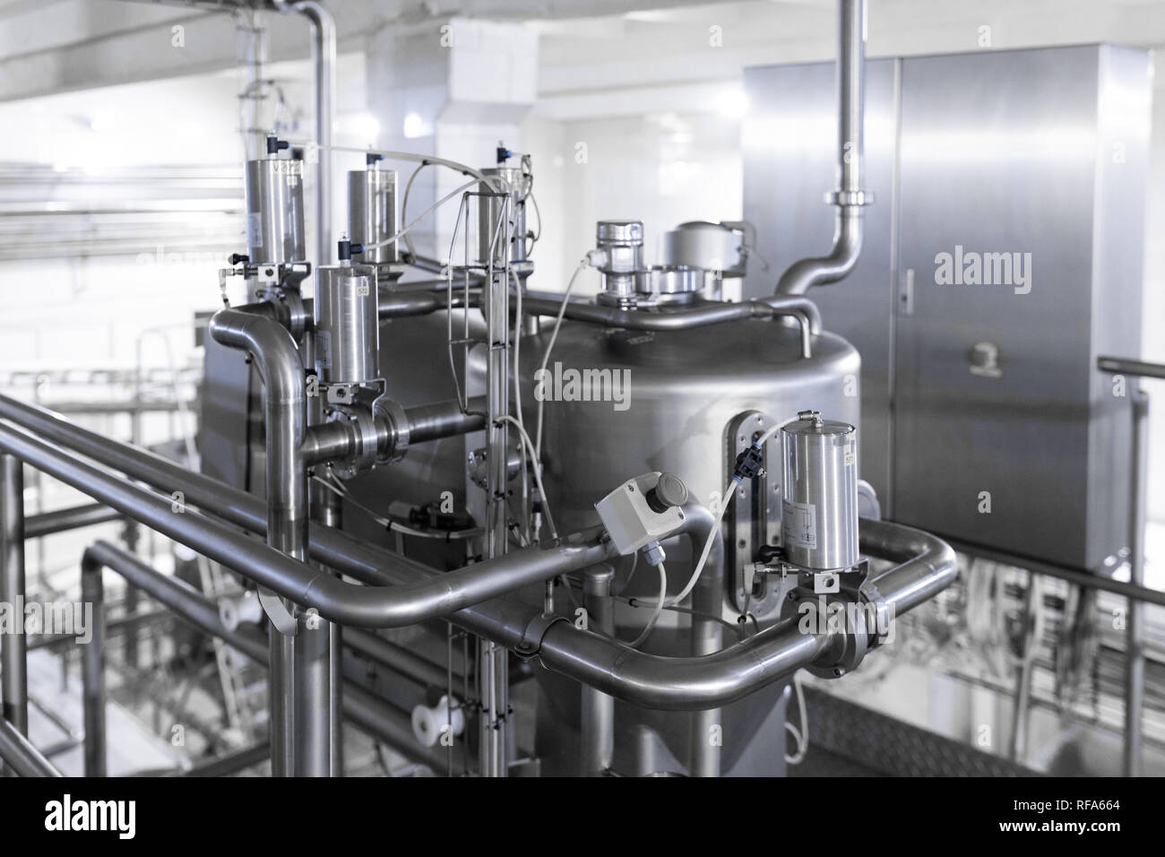 Modern industry equipment at factory manufacture background Stock Photo ...