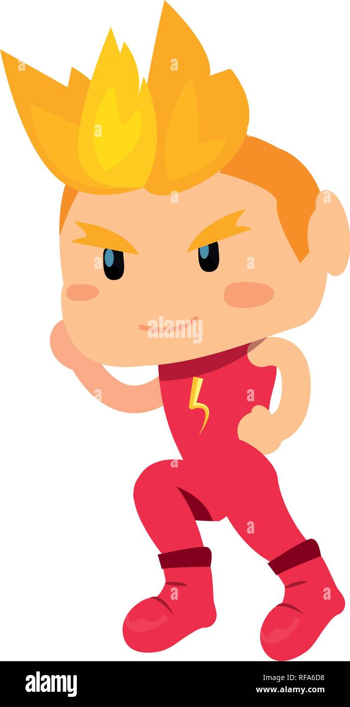 video game bad boy smiling using red costume vector illustration Stock ...