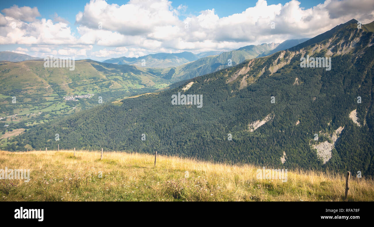 Pyrenees view from the Pla D Adet ski resort next to Saint Lary, France ...