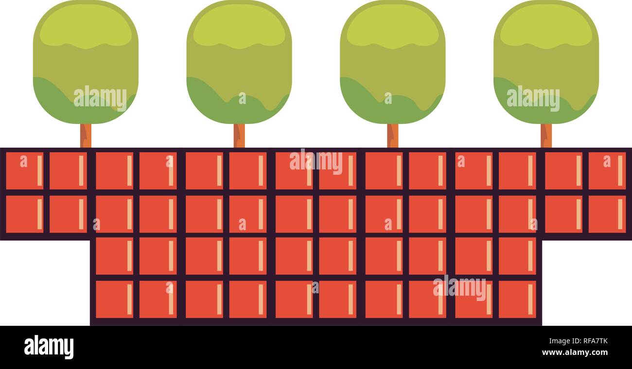 video game bricks trees level background vector illustration Stock ...