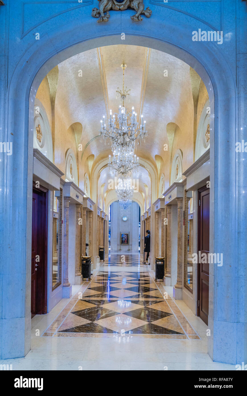 Interior architecture at the Grand Emperor Hotel in Macau, Asia Stock ...