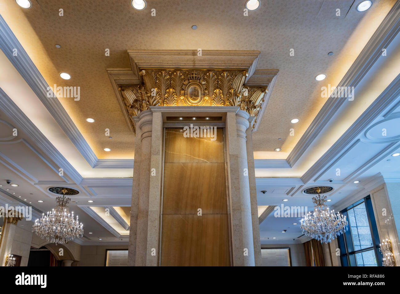 Interior architecture at the Grand Emperor Hotel in Macau, Asia Stock ...
