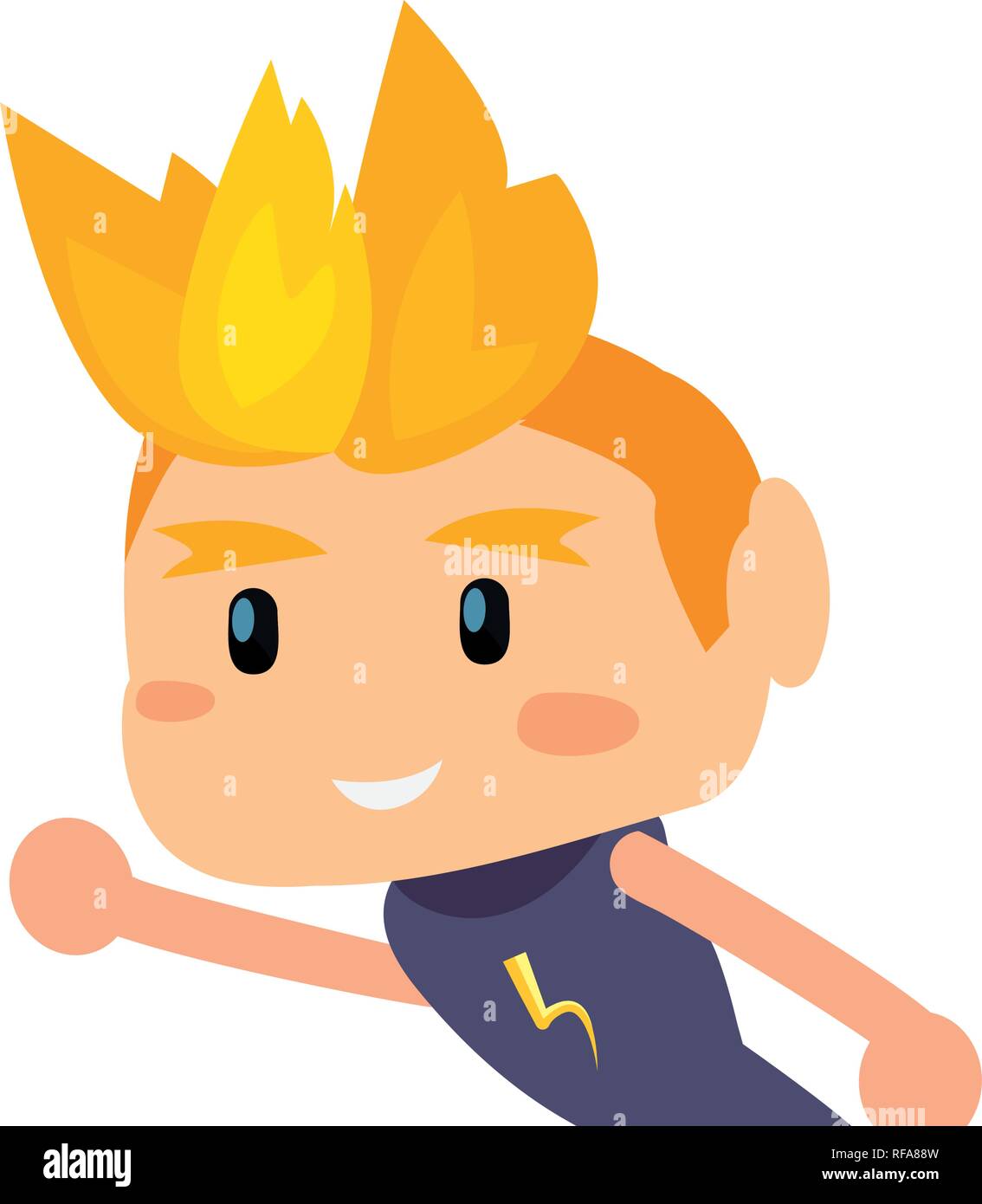 cute boy smiling hand up video game vector illustration Stock Vector ...