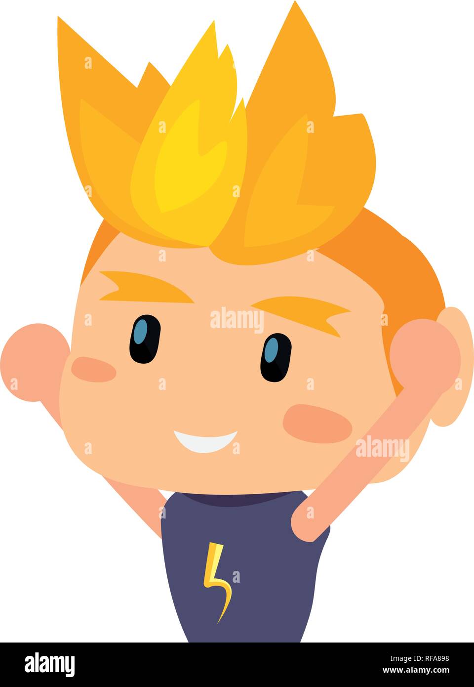 boy smiling hands up video game vector illustration Stock Vector Image ...