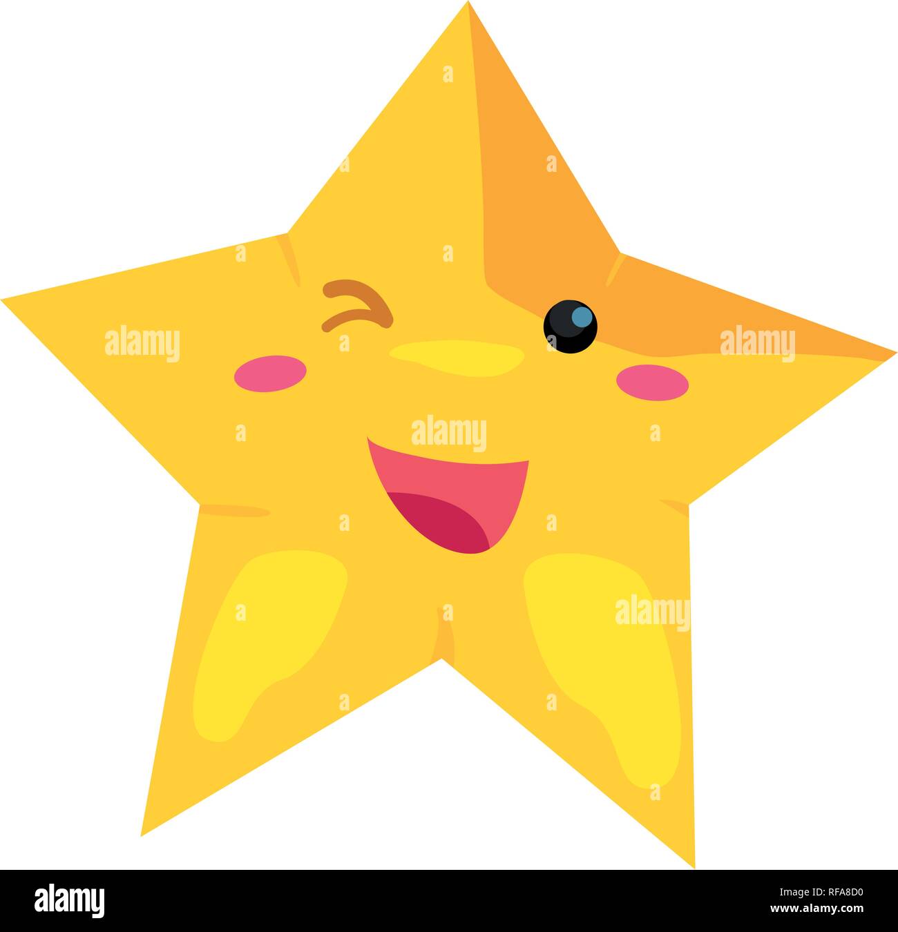 cute star winking the eye video game vector illustration Stock Vector ...