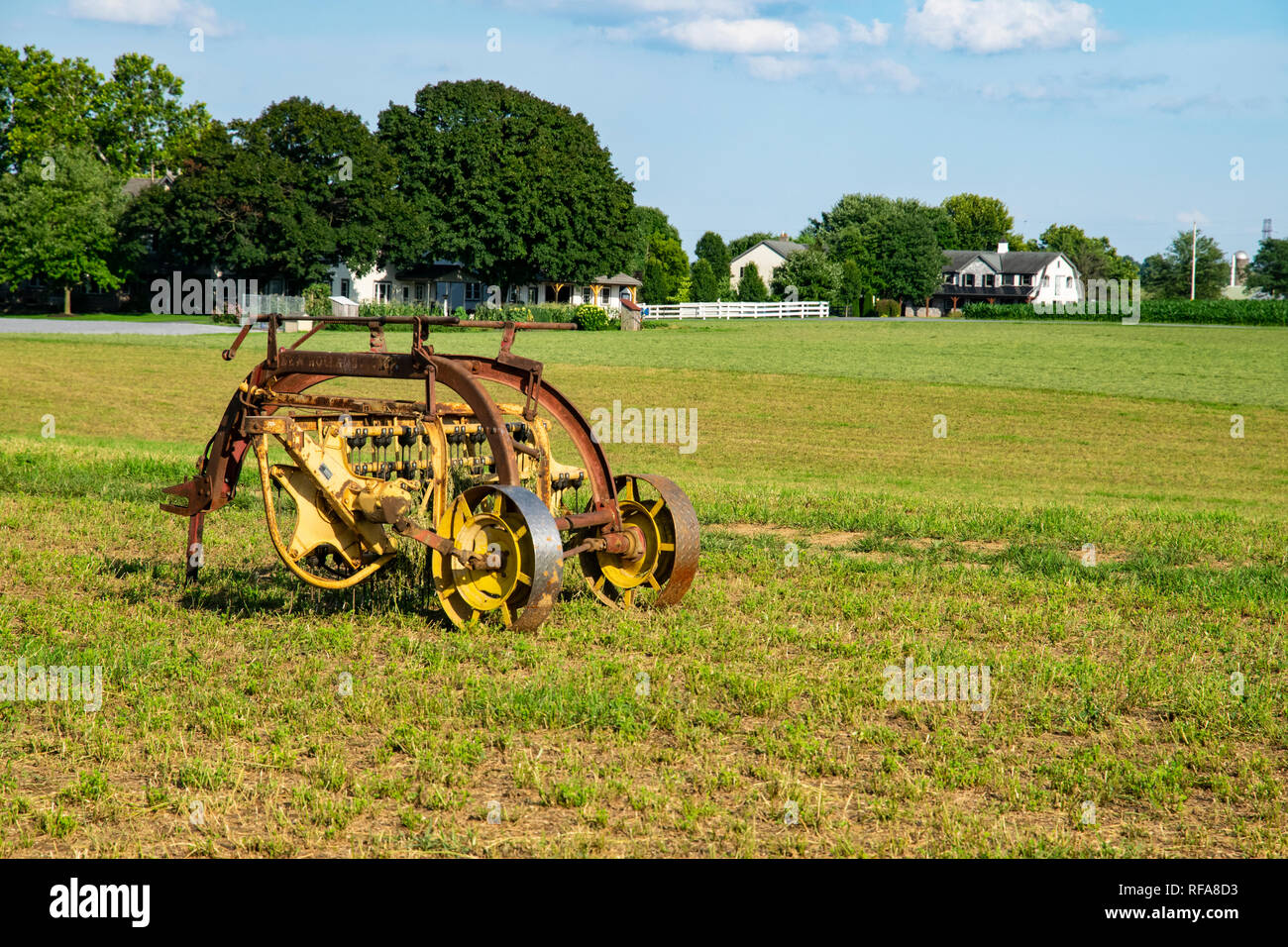 Amish Harvesting Equipment in the Field on an Autumn Day Stock Photo ...