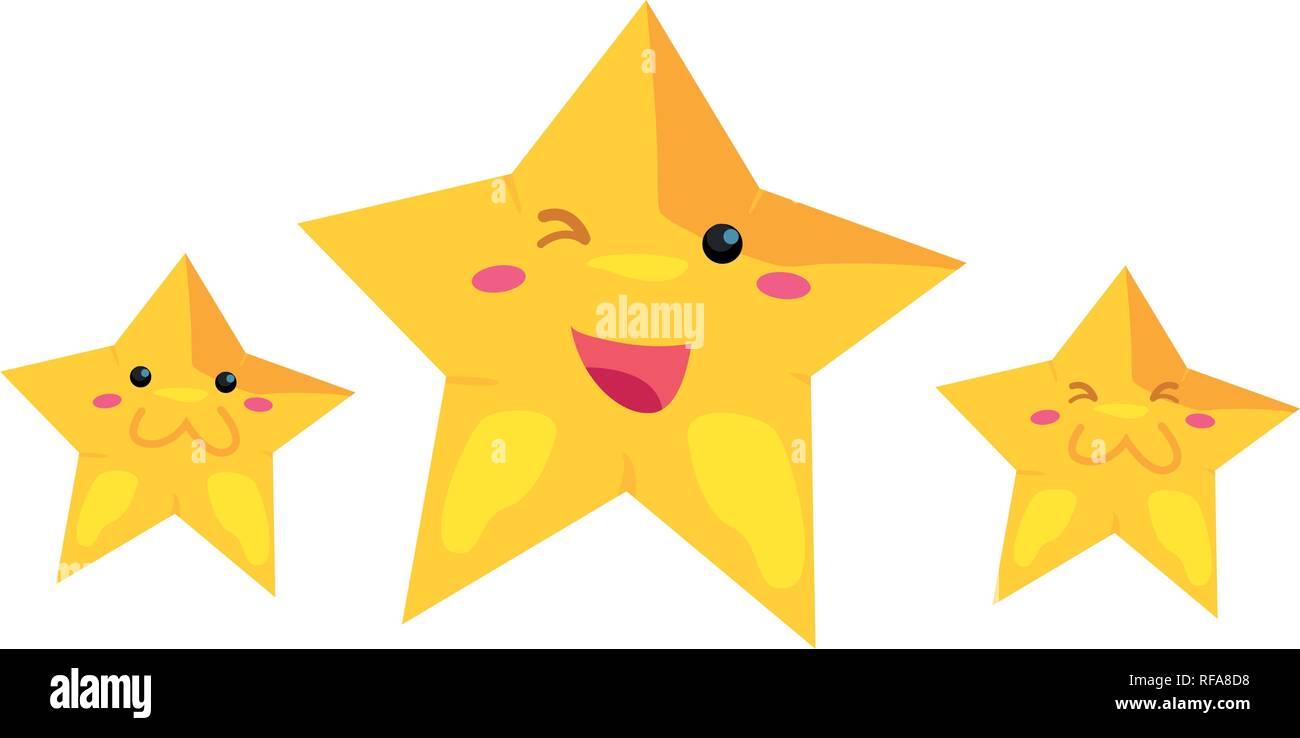 cute stars happy video game vector illustration Stock Vector Image ...