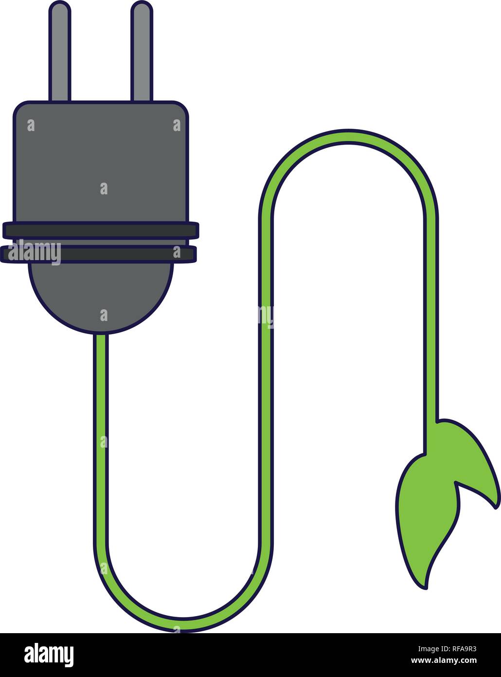 Plug with ecology wire plant symbol Stock Vector Image & Art - Alamy