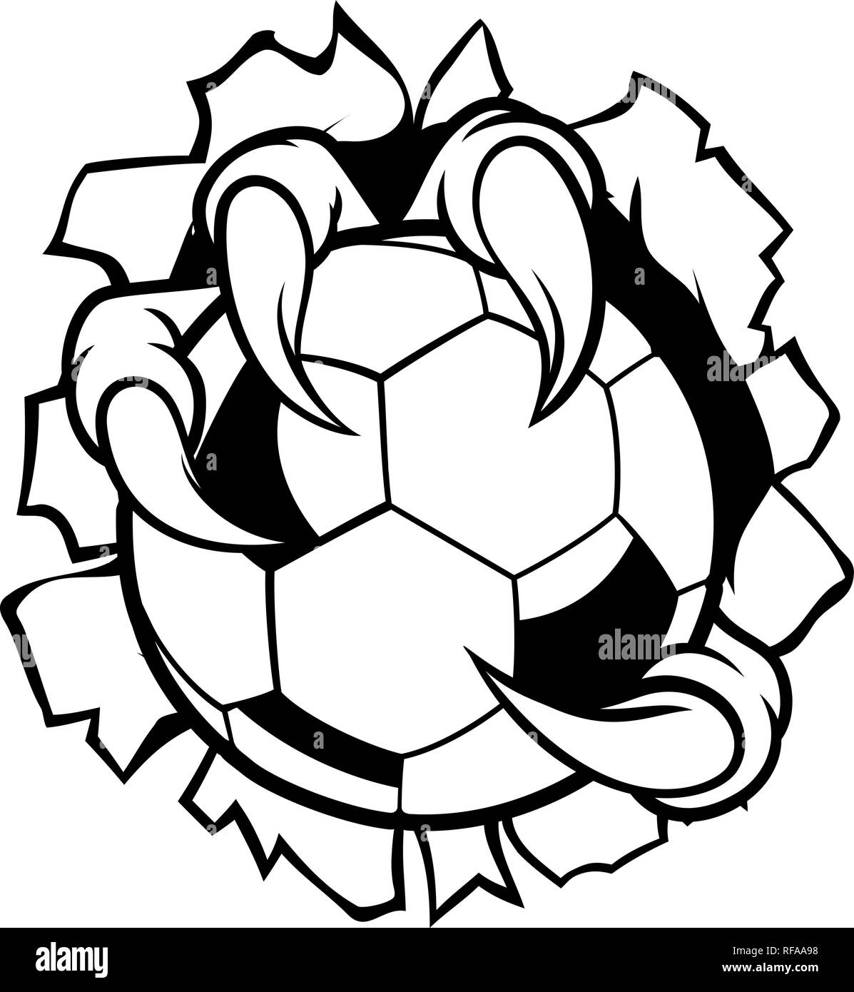 Soccer Ball Eagle Claw Talons Ripping Background Stock Vector Image ...