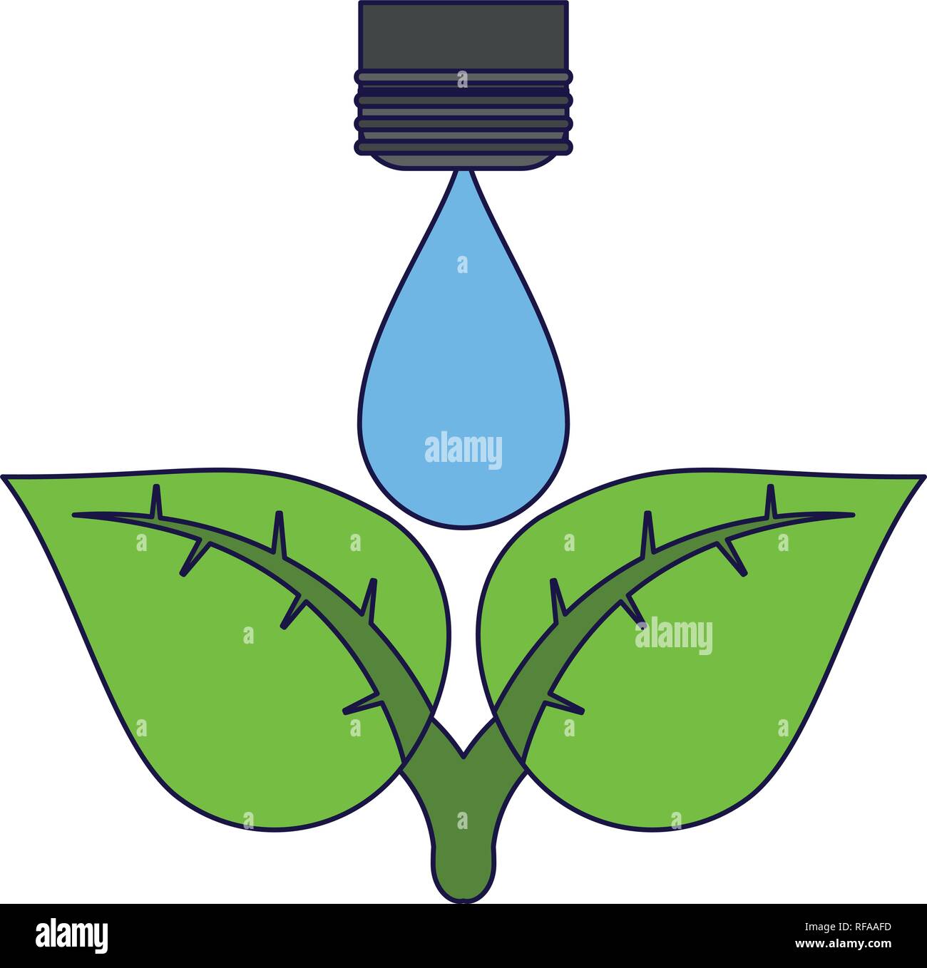 ecology water drop on plant Stock Vector Image & Art - Alamy